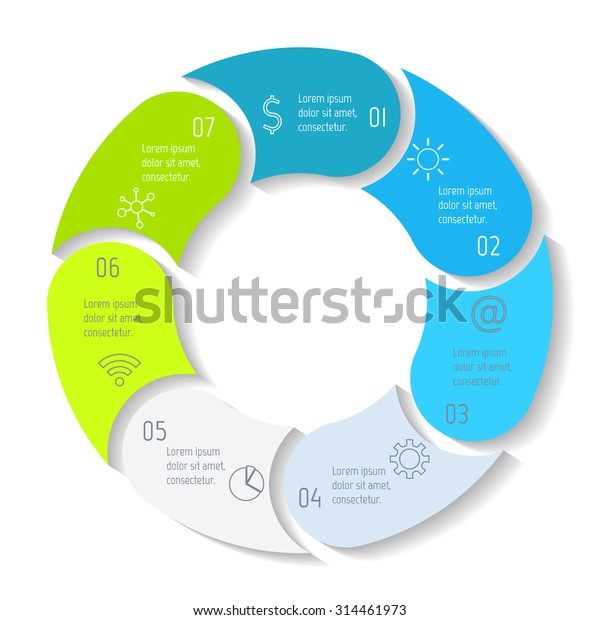 Vector Round Infographic Diagram Circular Connected Stock Vector ...