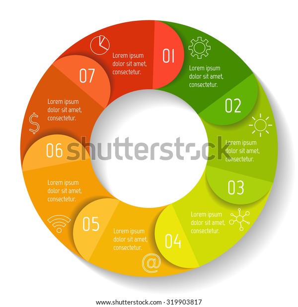 Vector Round Infographic Diagram Circular Connected Stock Vector ...
