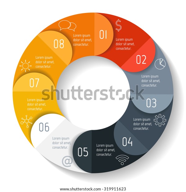 Vector Round Infographic Diagram Circular Connected Stock Vector ...