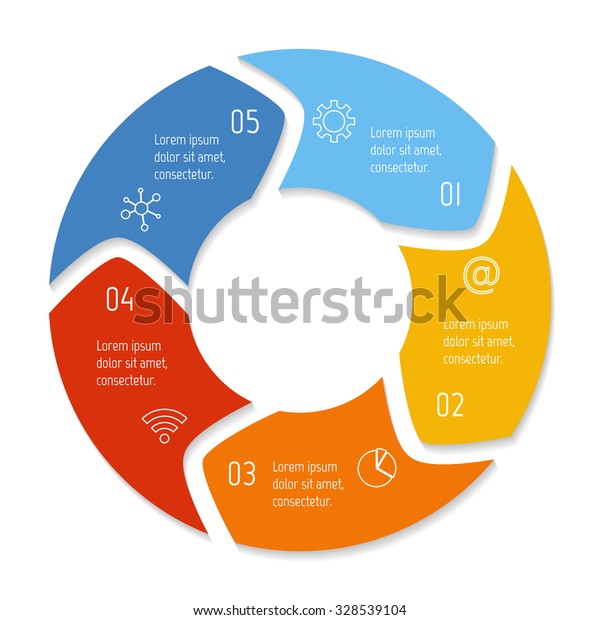Vector Round Infographic Diagram Circular Connected Stock Vector ...