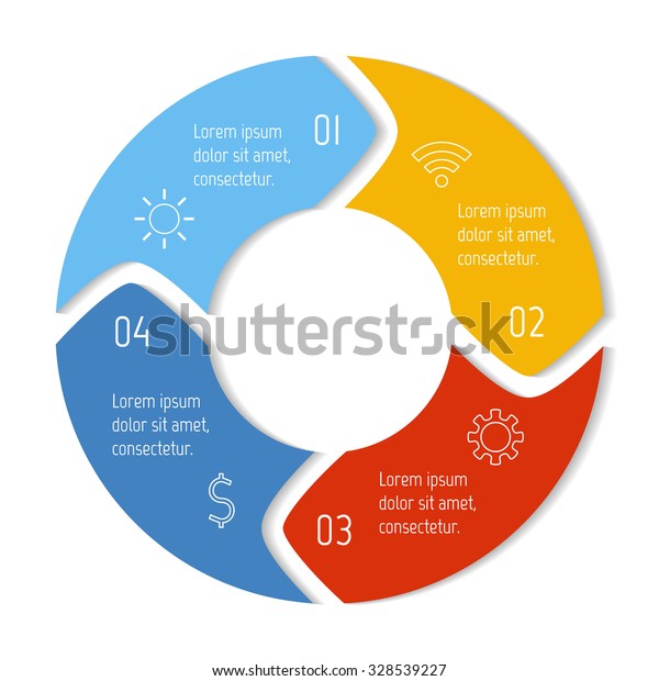 Vector Round Infographic Diagram Circular Connected Stock Vector ...