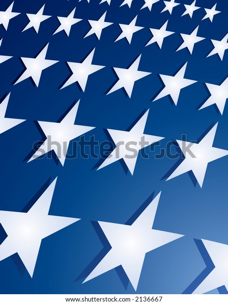 Vector Rows Stars On Blue Field Stock Vector (Royalty Free) 2136667 ...