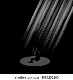 Vector Sad Story Black Background Stock Vector (Royalty Free ...