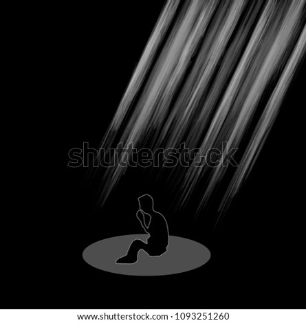 Vector Sad Story Black Background Stock Vector (Royalty Free ...