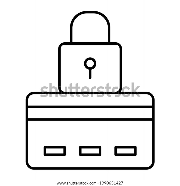 Vector Safe Credit Card Outline Icon Stock Vector (Royalty Free ...