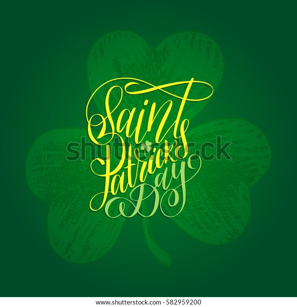 Vector Saint Patricks Day Hand Lettering Stock Vector Royalty Free