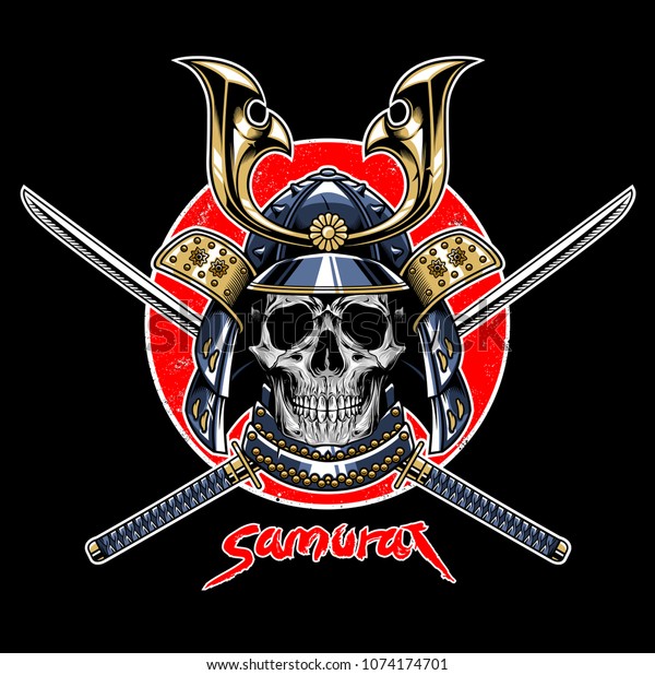 Vector Samurai Skull Warrior Emblem Vector Stock Vector (Royalty Free ...