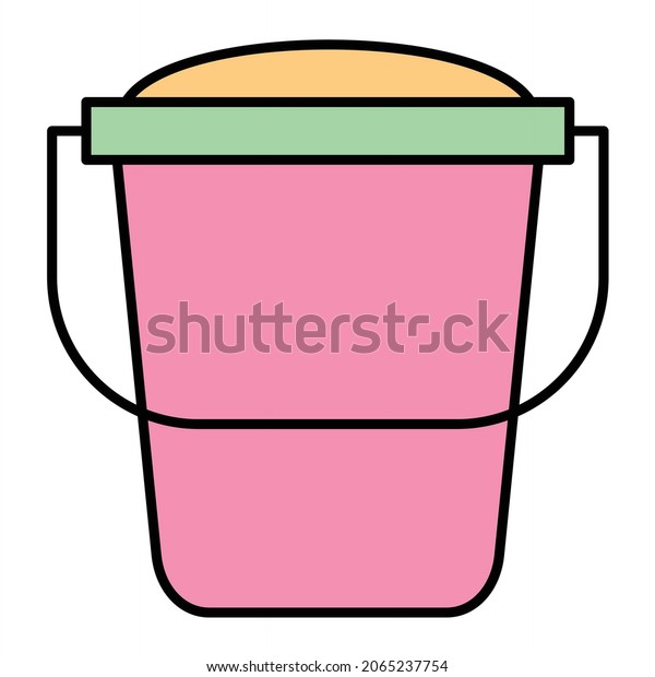 Vector Sand Bucket Filled Outline Icon Stock Vector (Royalty Free ...