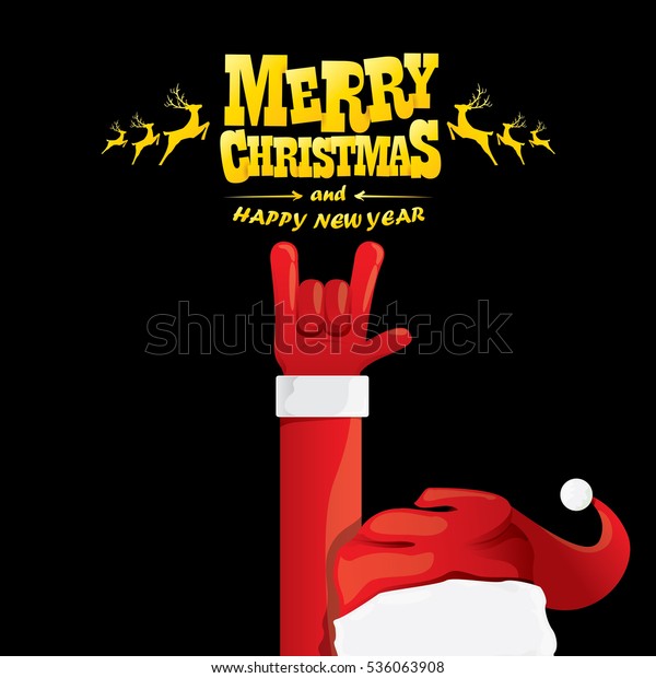 Vector Santa Claus Hand Rock N Stock Vector (Royalty Free) 536063908