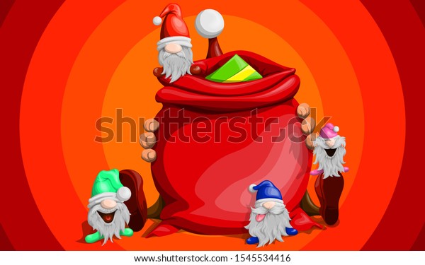 Vector Santa Claus Sat Down Hugged Stock Vector (Royalty Free ...