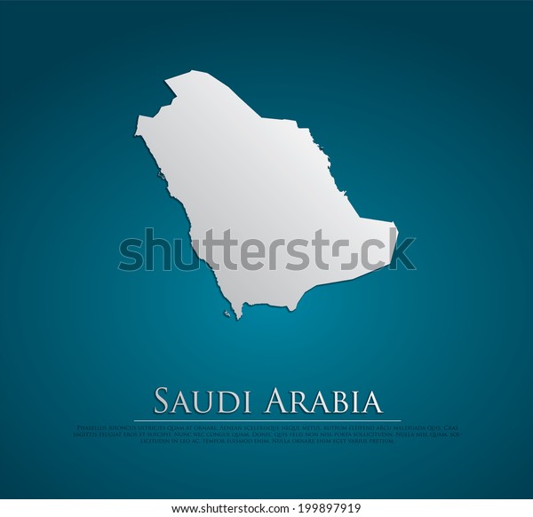 Vector Saudi Arabia Map Card Paper Stock Vector (Royalty Free ...