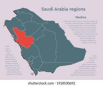 Vector Saudi Arabia Map Region Medina Stock Vector (Royalty Free ...
