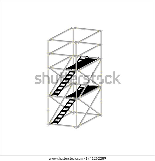 Vector Scaffolding Isolated Illustration White Background Stock Vector ...