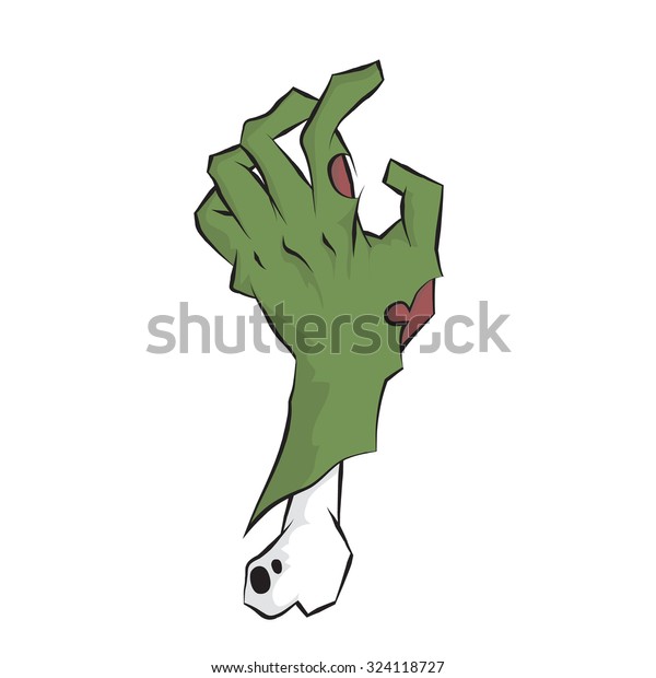 Vector Scary Green Zombie Hand Comic Stock Vector (Royalty Free ...