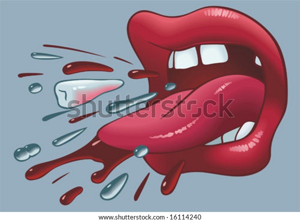 Vector Scene Lips After Blow Stock Vector (Royalty Free) 16114240 ...