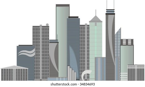 Vector Scene Modern City Stock Vector (Royalty Free) 34834693 ...
