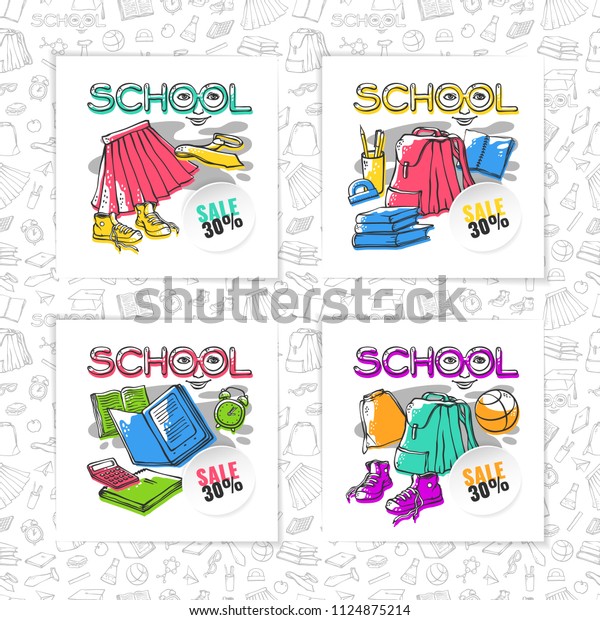 Vector School Symbols Education Set Card Stock Vector (Royalty Free ...