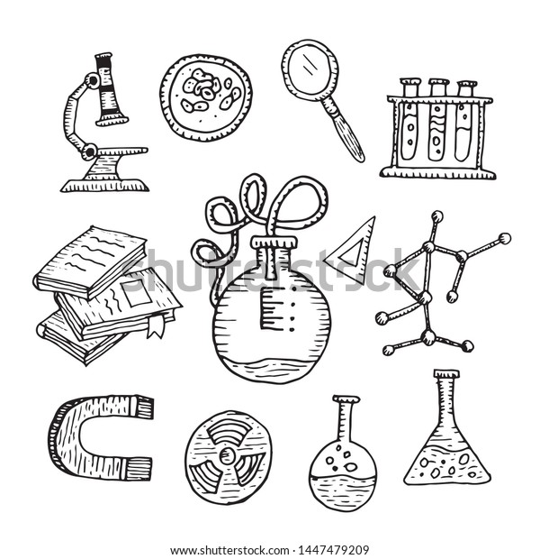 Vector Science Equipment Hand Drawn Stock Vector (Royalty Free ...