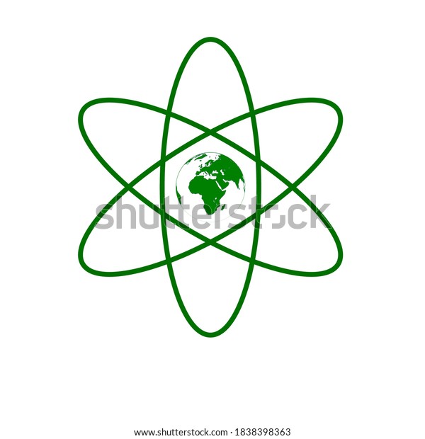 Vector Science Icon Green Globe Middle Stock Vector (Royalty Free ...