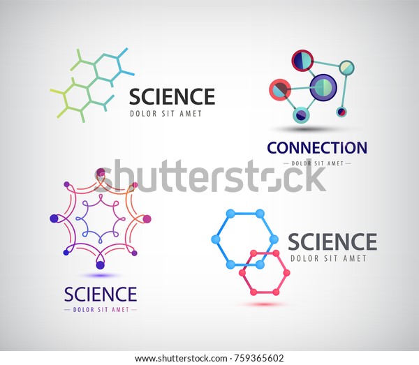 Vector Science Logos Chemistry Icons Biology Stock Vector (Royalty Free ...