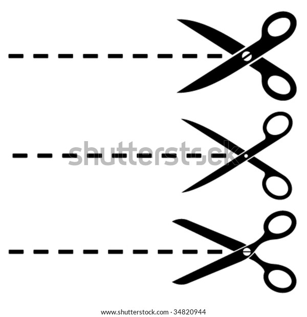 Vector Scissors Cut Lines Stock Vector (Royalty Free) 34820944 Vector Scissors Cut Lines Stock Vector (Royalty Free) 34820944