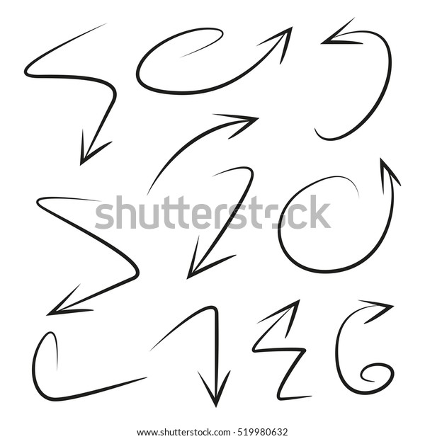 Vector Scribble Arrows Stock Vector Royalty Free 519980632