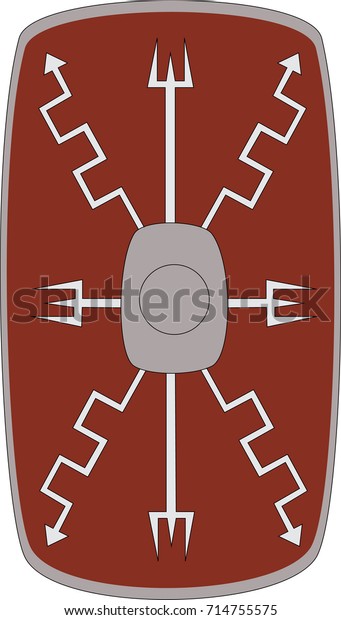 Vector Scutum Shield Ancient Roman Xi Stock Vector (Royalty Free ...