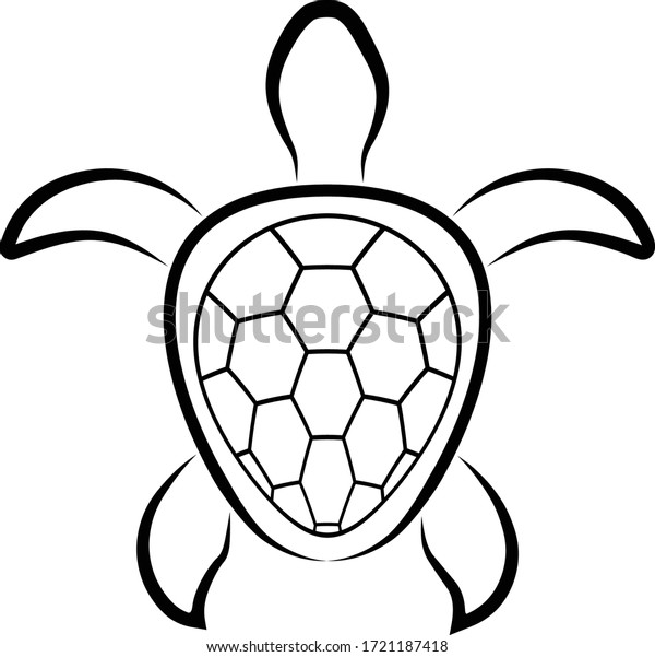 Vector Sea Turtle Symbol Icon Stock Vector (Royalty Free) 1721187418 ...