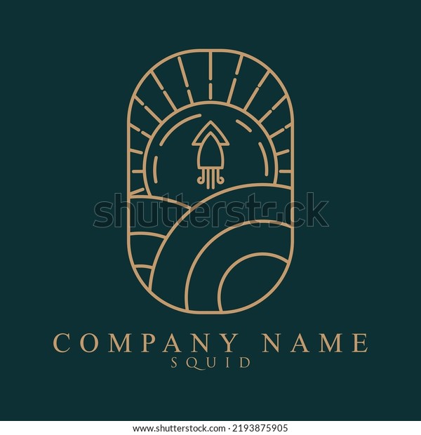 Vector Seafood Squid Emblem Badge Label Stock Vector (Royalty Free ...