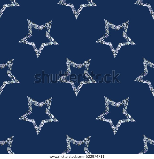 Vector Seamless Background Silver Stars Stock Vector Royalty Free