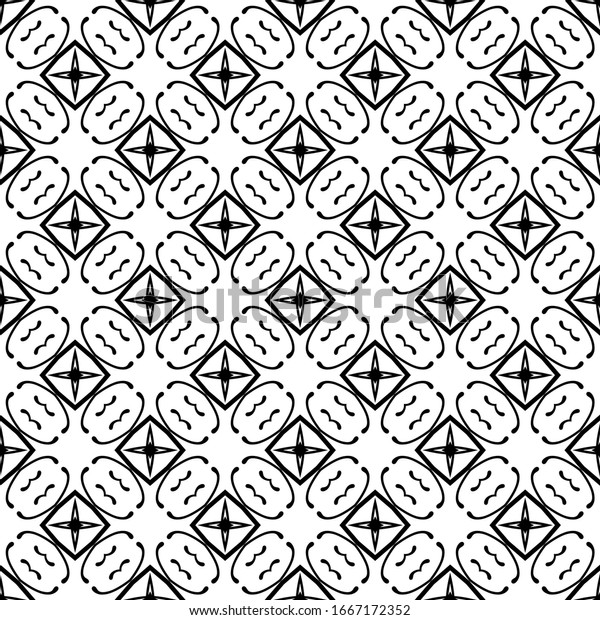 Vector Seamless Black White Geometric Pattern Stock Vector (Royalty ...