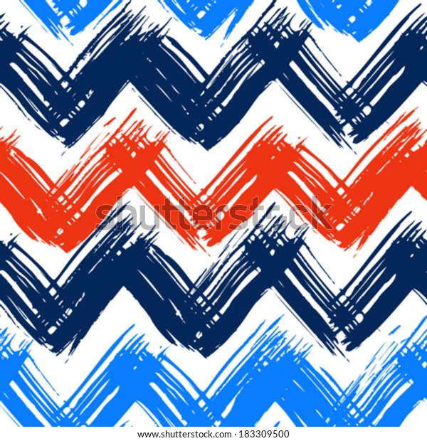Vector Seamless Chevron Pattern Hand Painted Stock Vector (Royalty Free ...