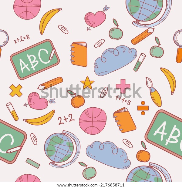 Vector Seamless Color Line Pattern Handdrawn Stock Vector (Royalty Free ...