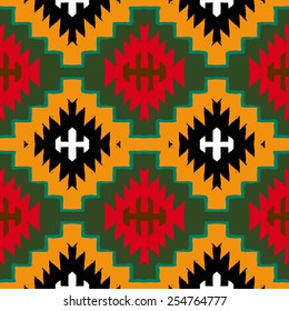 Vector Seamless Ethnic Pattern American Indian Stock Vector (Royalty ...