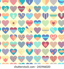 Vector Seamless Fill 72 Hearts Each Stock Vector (Royalty Free ...
