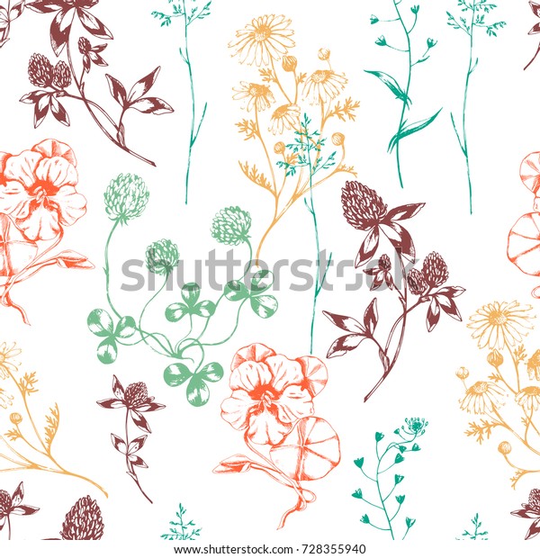 Vector Seamless Floral Background Colored Aroma Stock Vector (Royalty ...