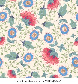 Flower Bunch Seamless Pattern Stock Vector (Royalty Free) 1725594370 ...