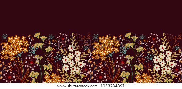 Vector Seamless Floral Border Herbs Wild Stock Vector (Royalty Free ... Vector Seamless Floral Border Herbs Wild Stock Vector (Royalty Free ...