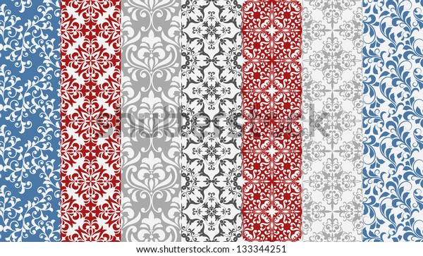 Vector Seamless Floral Paterns Seamless Patterns Stock Vector (Royalty ...