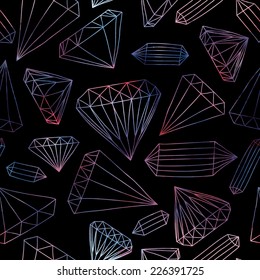 Vector Seamless Hand Drawn Jewel Pattern Stock Vector (Royalty Free ...