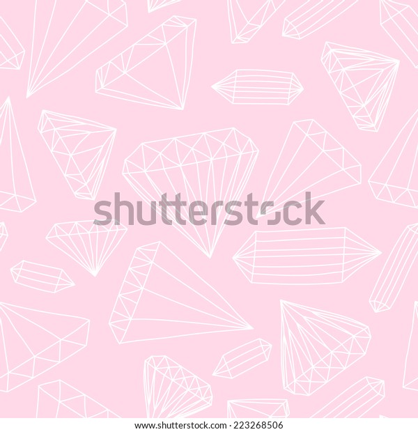 Vector Seamless Hand Drawn Jewel Pattern Stock Vector (Royalty Free ...