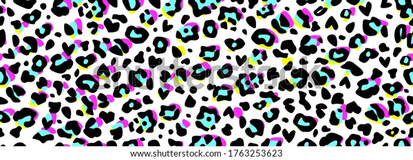 Vector Seamless Leopard Colorful Print Minimal Stock Vector (Royalty ...