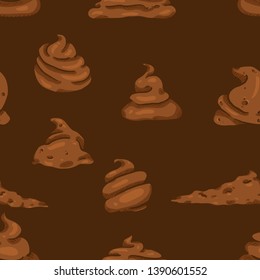 Vector Seamless Pattern Cartoon Poop On Stock Vector (Royalty Free ...