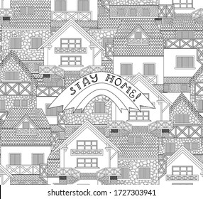 Vector Seamless Pattern Handwritten Words Stay Stock Vector (Royalty ...