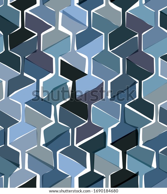Vector Seamless Pattern Hexagonal Woven Shapes Stock Vector (Royalty ...