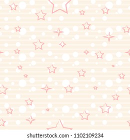 Vector Seamless Pattern Stars Bubbles Horizontal Stock Vector (Royalty ...