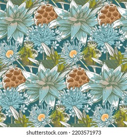 Vector Seamless Pattern Traditional African Flowers Stock Vector ...