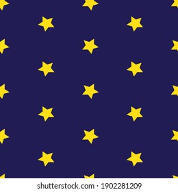 Vector Seamless Pattern Yellow Stars Isolated Stock Vector (Royalty ...