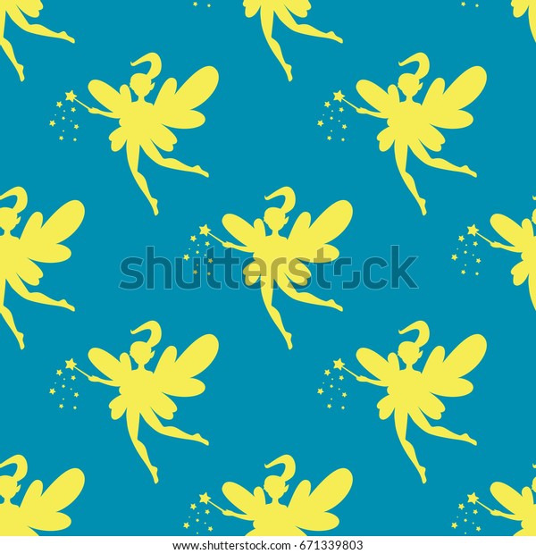 Vector Seamless Texture Elf Fairy Stock Vector (Royalty Free) 671339803 ...