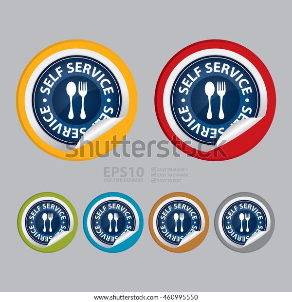 Vector Self Service Food Station Sign Stock Vector (Royalty Free ...